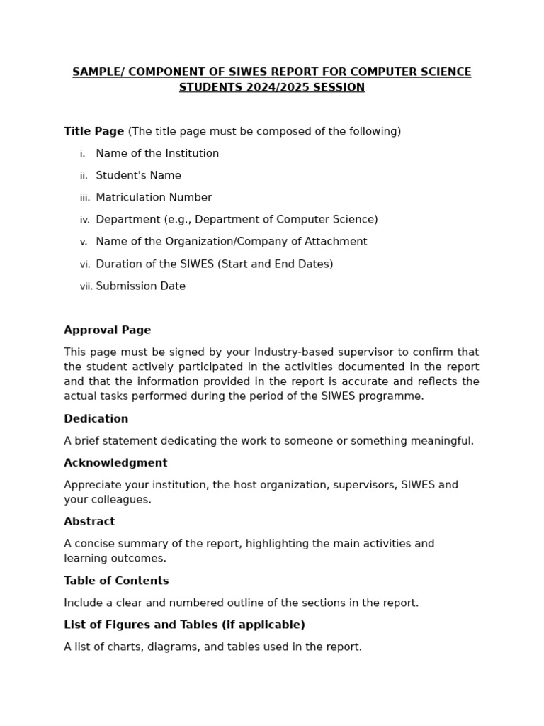 Siwes Report 2425 Sample | PDF | Information | Science