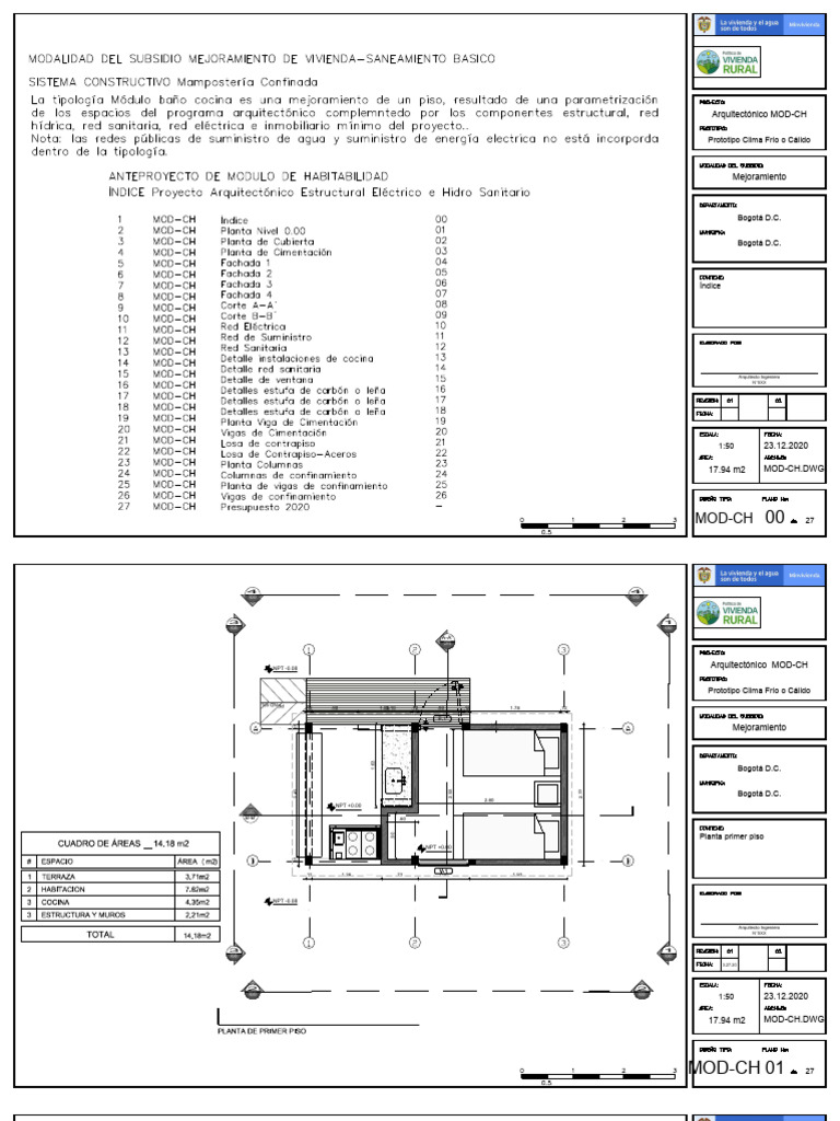 PLANOS ANEXO 3 PLANOS ARQUITECTONICOS MOD-CH | PDF | Construyendo tecnología | Materiales