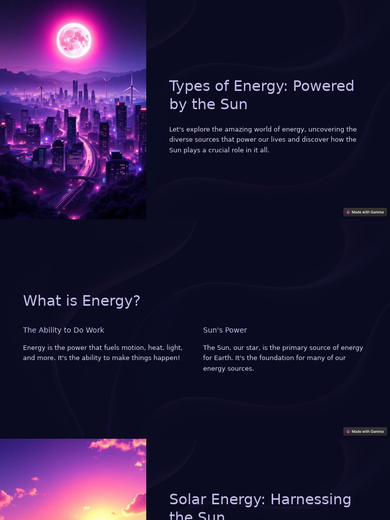 Types of Energy Powered by The Sun | PDF | Renewable Energy | Energy ...