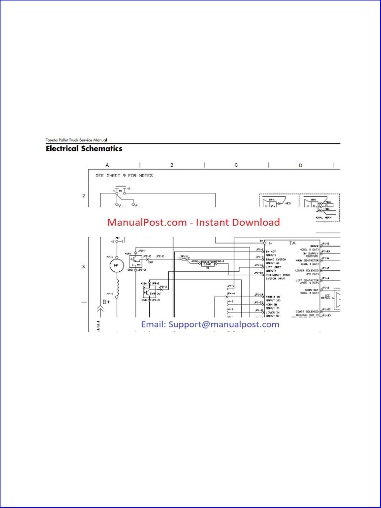 Toyota Forklift 8hbw30 8hbe30 8hbe40 8hbc30 8hbc40 8tb50 Wiring Diagram ...