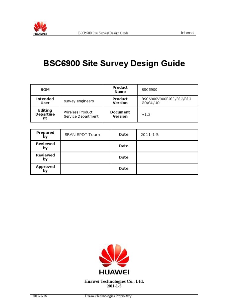 BSC6900 Site Survey Design Guide-20110520-B-V1.3 | PDF | Computer ...