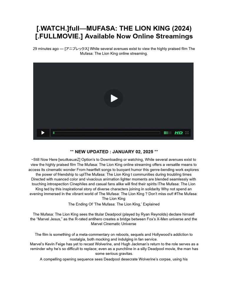 mufasa-the-lion-king-english-us | PDF | Hulu | Pay Television