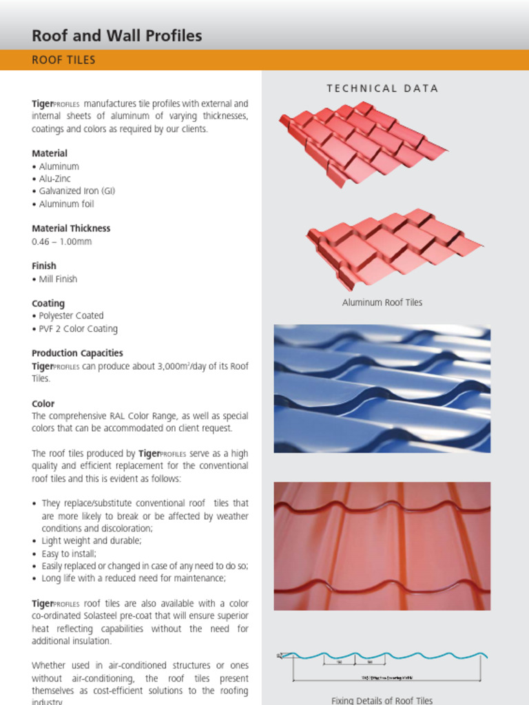 Roof Tiles - Tiger Profiles 2014 | PDF | Roof | Tile