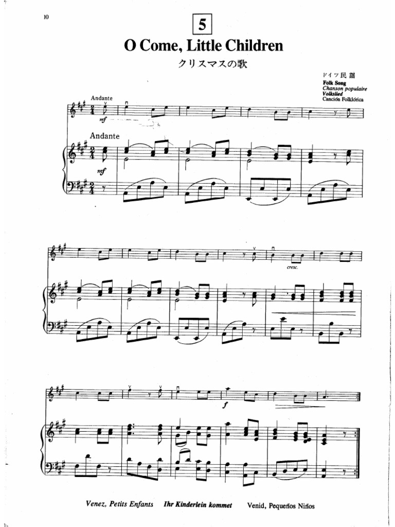 O Come, Little Children - Lección 5 - Suzuki 1 | PDF
