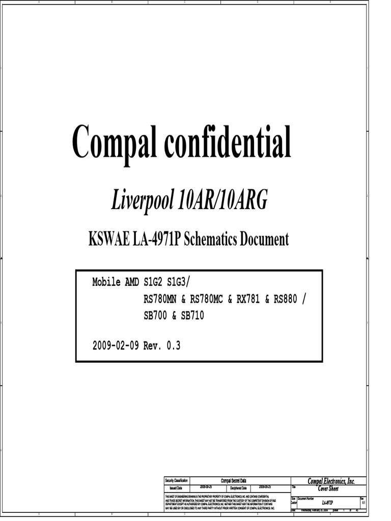 Compal La-4971p r0.3 Schematics | PDF | Computer Hardware | Computer Engineering
