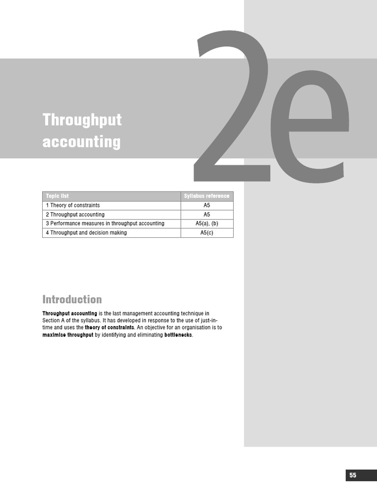 Throughput Accounting & TOC Guide | PDF | Inventory | Labour Economics