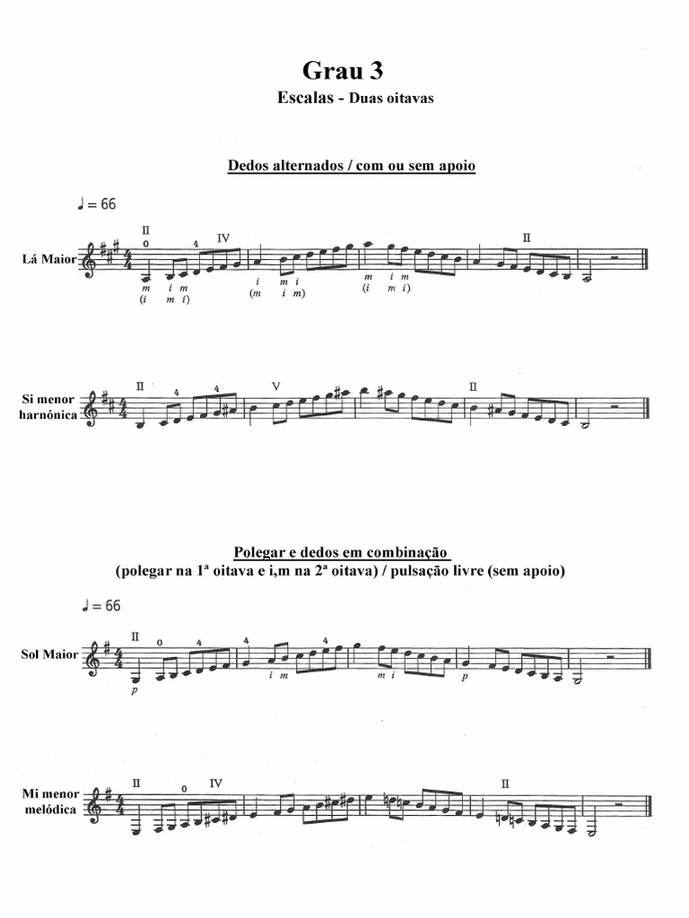 Escalas e Arpejos - 3º Grau - PT | PDF