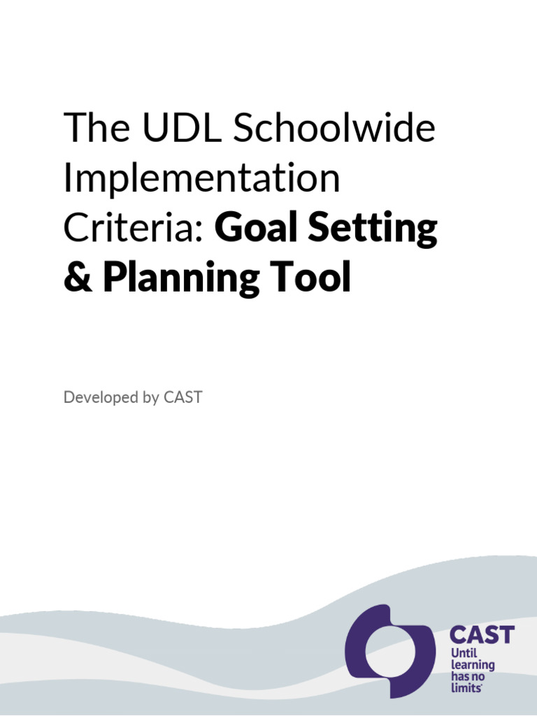 UDL-SIC Goal Setting Tool Guide | PDF | Goal Setting | Goal