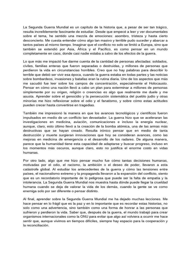 Reflexión | PDF | Segunda Guerra Mundial | El Holocausto