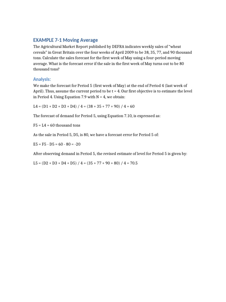 Example 7 1 Moving Average | PDF