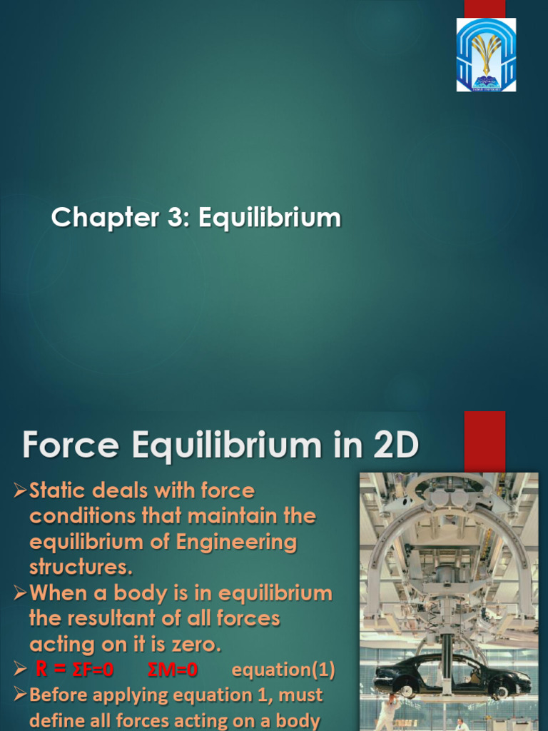 Statics III Equilibrium | PDF | Force | Equations