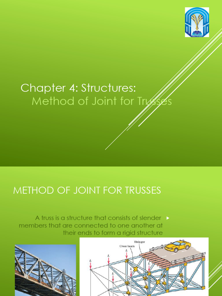 Statics IV Ch 4 Method of Joint for Trusses | PDF | Truss | Force