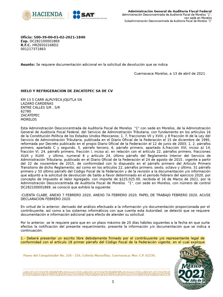 Ejemplo Requerimiento | PDF | Contabilidad | Auditoría