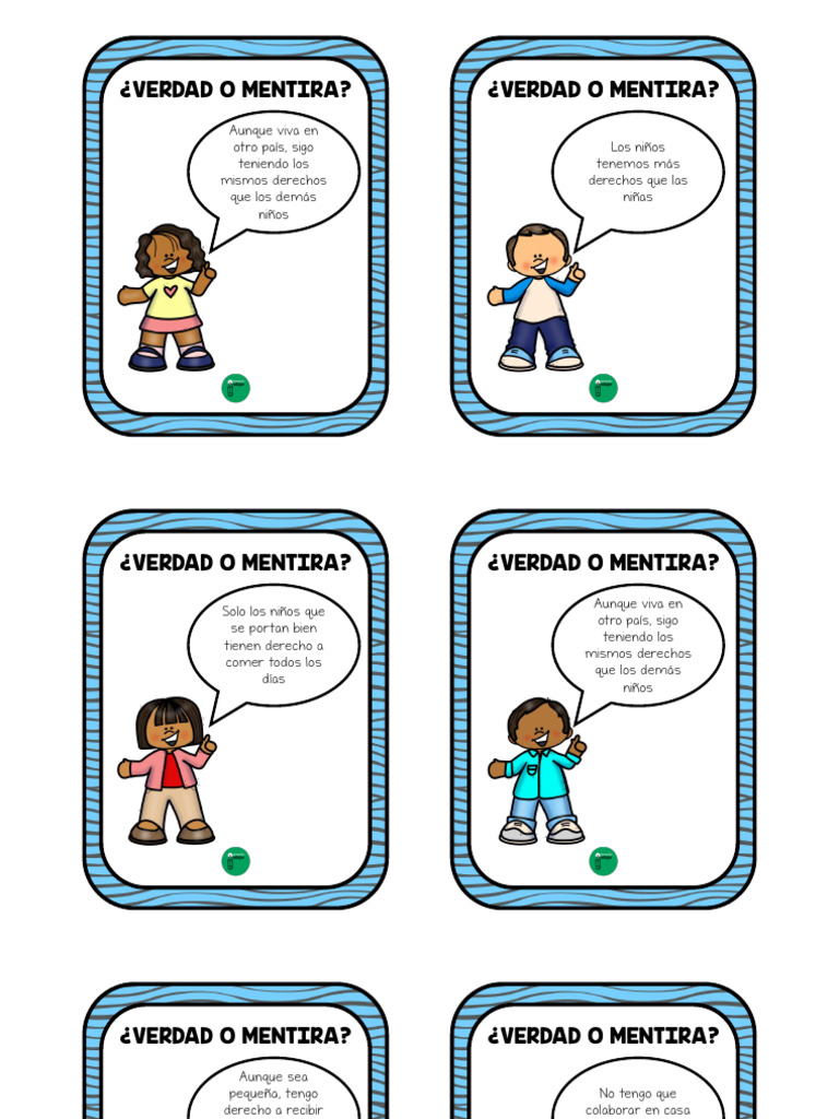 Verdad o Mentira Derechos Ninos | PDF