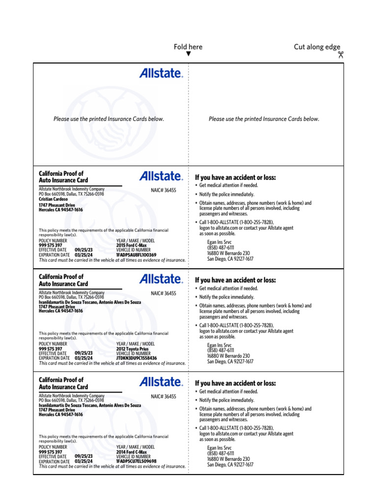 ID_Card 4 | PDF | Allstate | Green Vehicles
