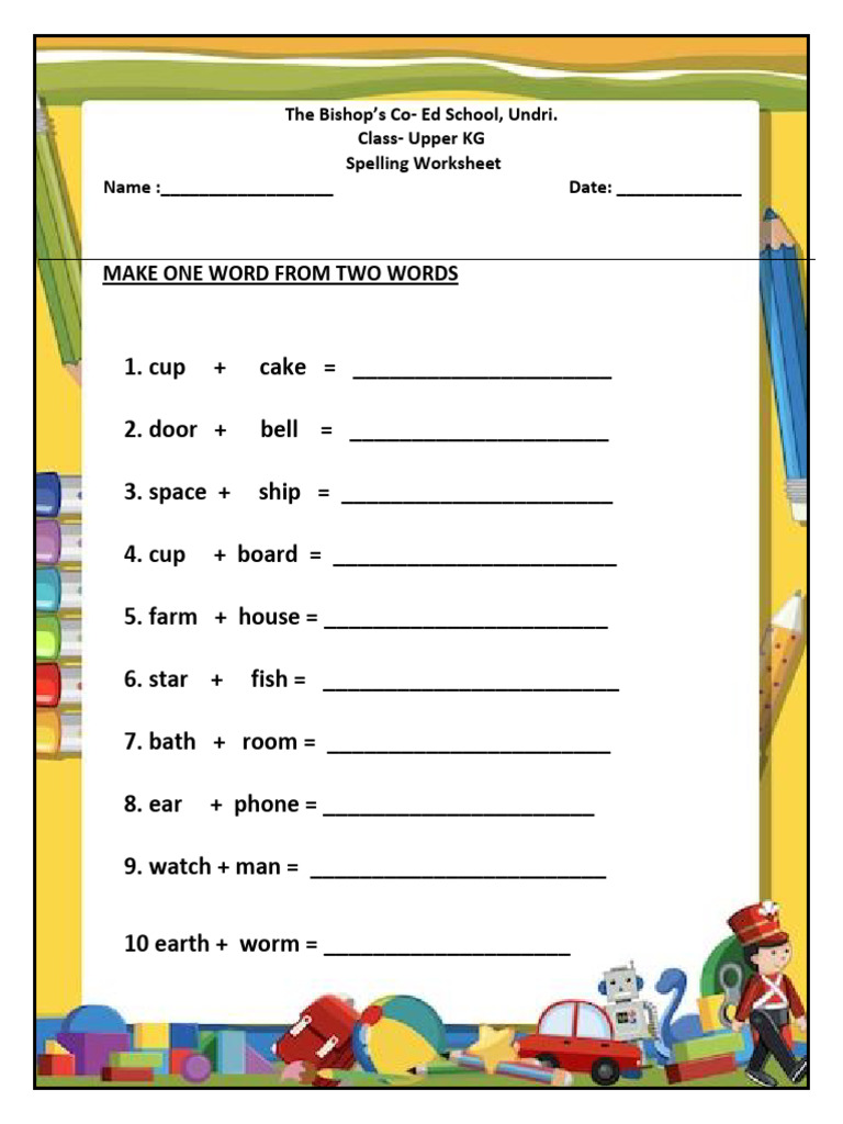 05112024072639UKG - Spelling - Make One Word From Two Words | PDF