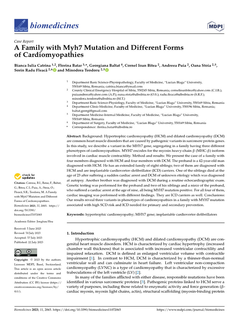 Catrina (2023) - A Family With Myh7 Mutation and Different Forms of ...