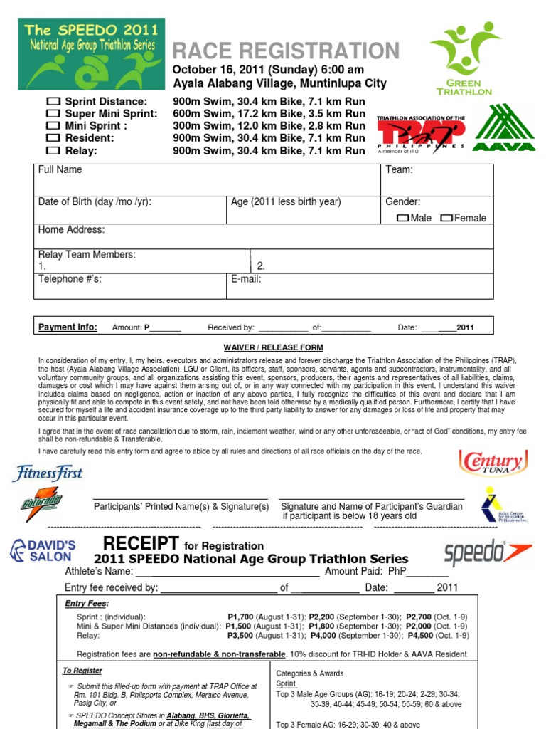 Race Registration: Receipt | PDF | Damages | Government