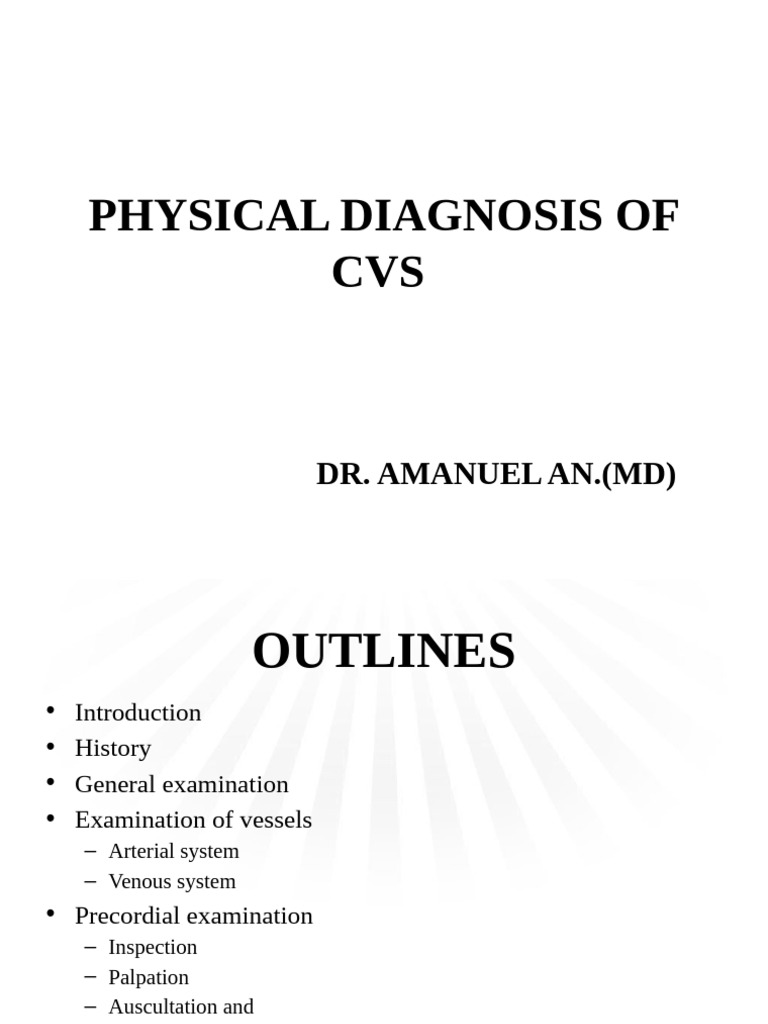 Physical Diagnosis of Cvs | PDF | Pulse | Blood Pressure
