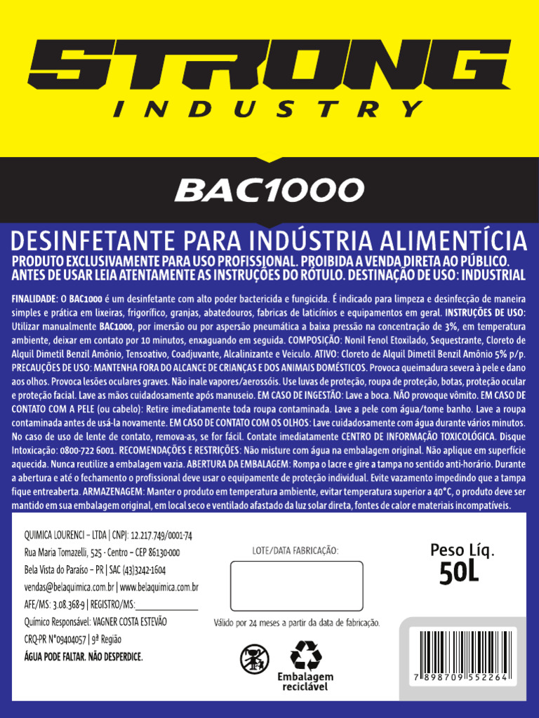 Bac1000 50LT | PDF