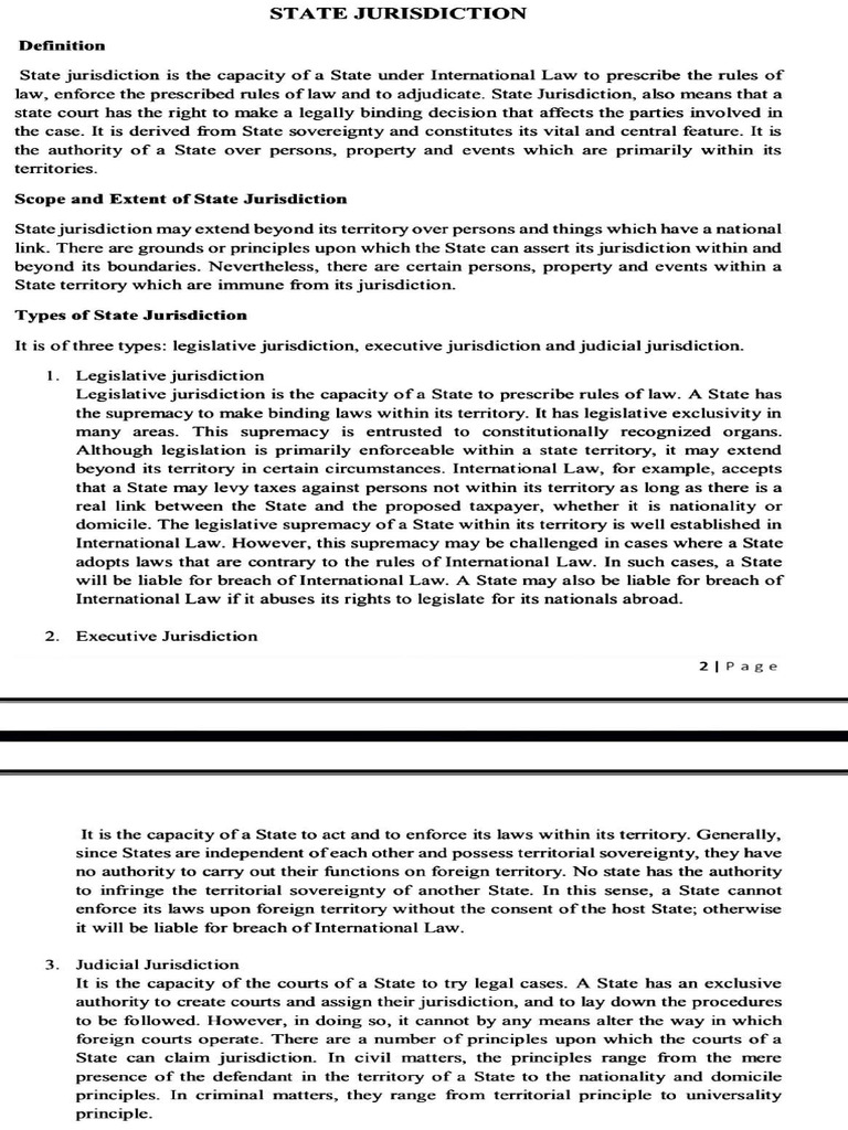 Understanding State Jurisdiction Types | PDF | Jurisdiction | Sovereign ...