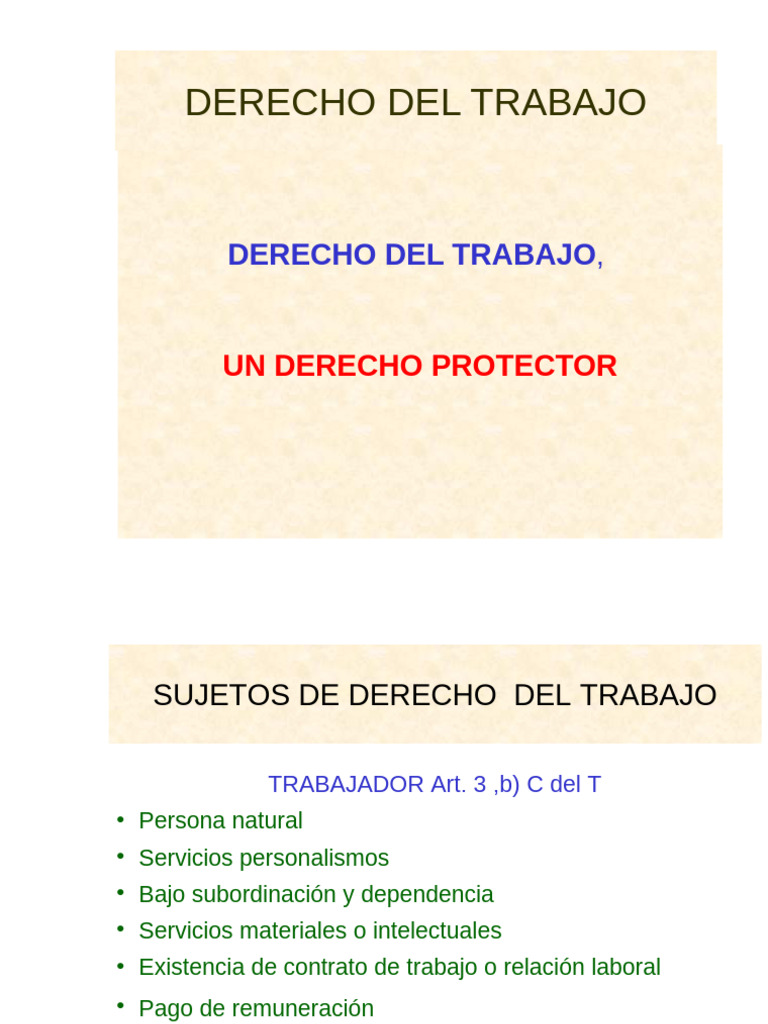 PPT1 - Contrato Individual de Trabajo | PDF | Derecho laboral | Sindicato