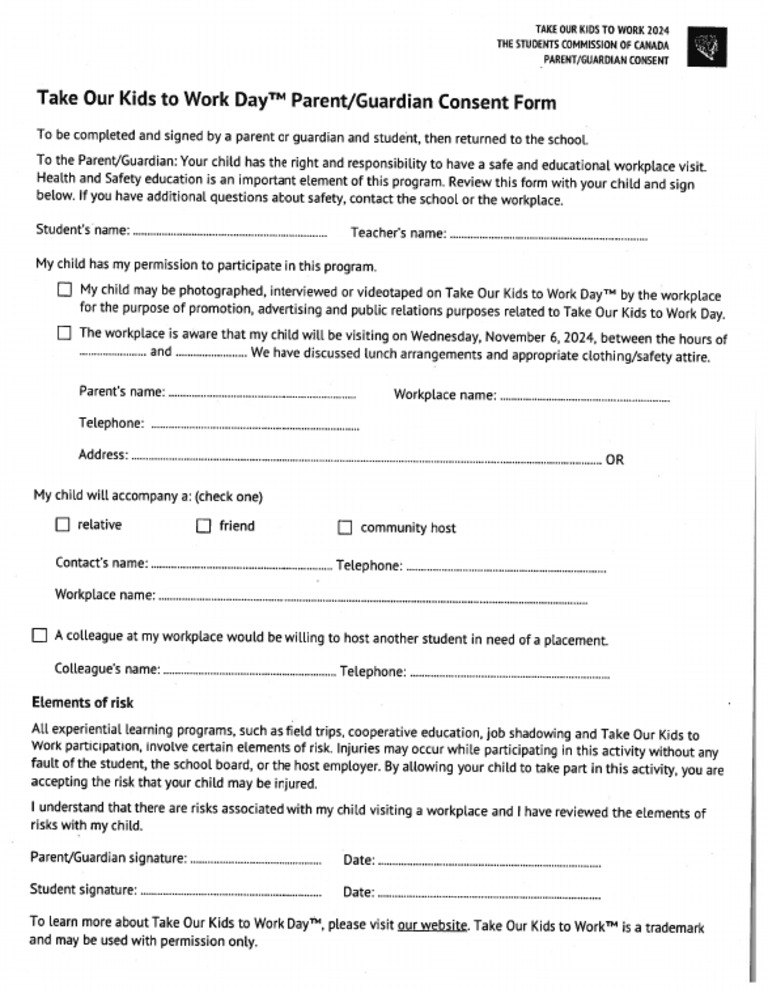 Take Our Kids To Work Day | PDF