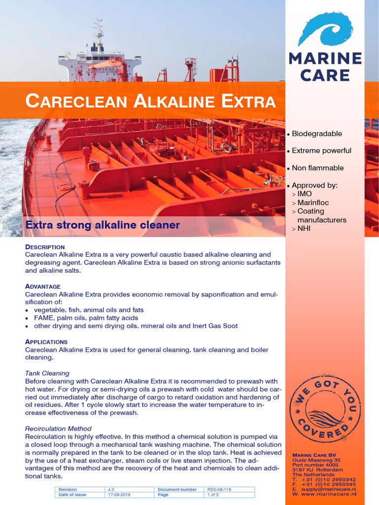 Careclean Alkaline Extra Overview | PDF | Water | Oil