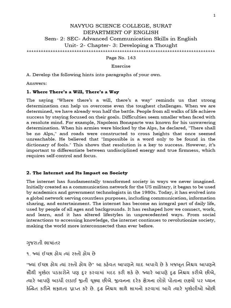 Unit - 2, Chapter - 3 - Developing A Thought | PDF | Pollution | Biodiversity