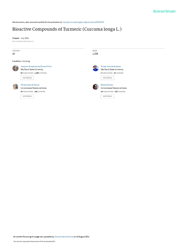 Turmeric Bioactive Compounds | PDF | Turmeric | Dietary Fiber