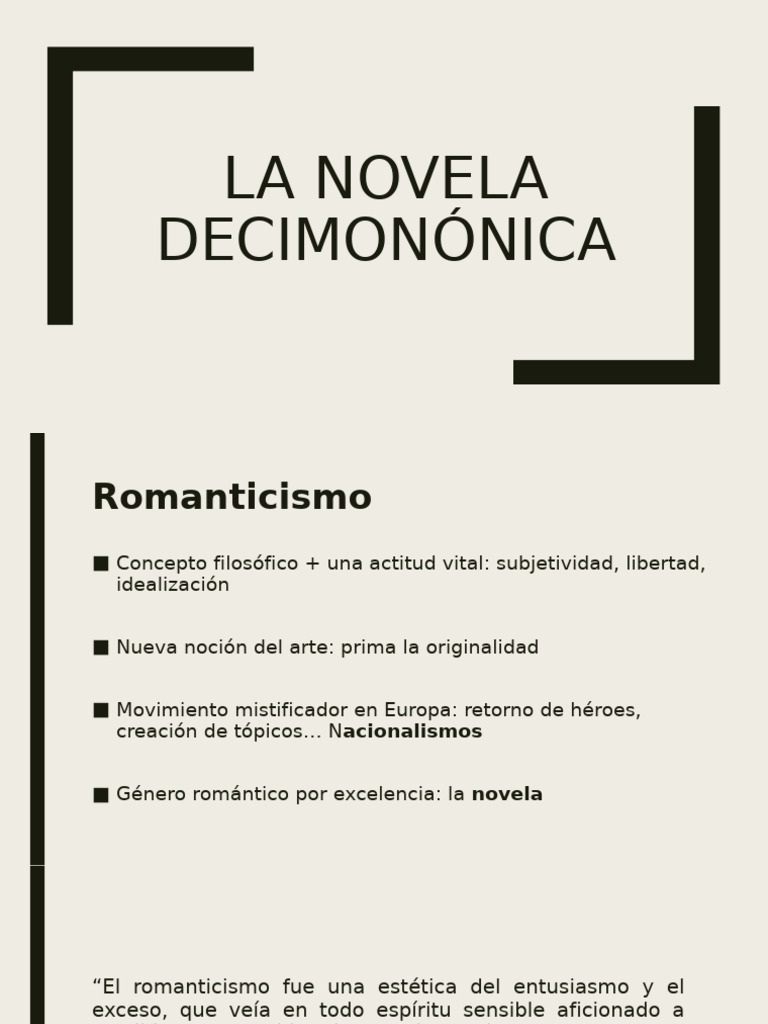 La Novela Decimonónica | PDF | Romanticismo | Novelas