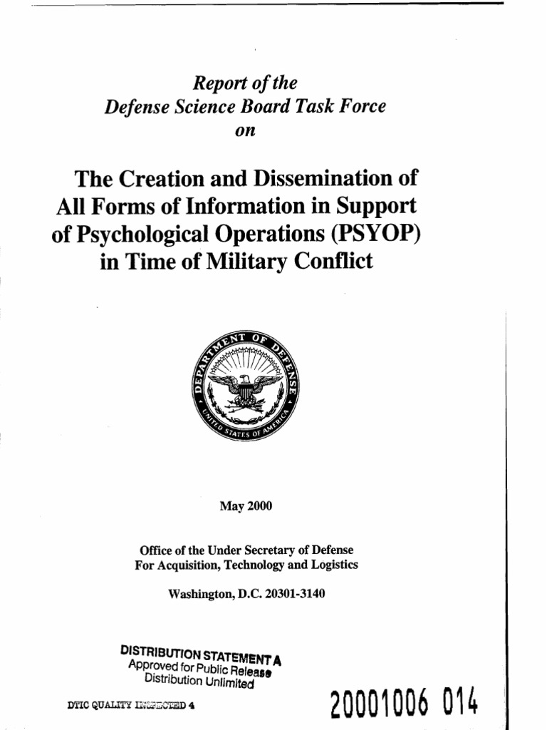 PSYOP Information Dissemination Report | PDF | Cable Television ...
