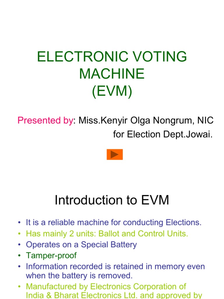 Electronic Voting Machine | PDF | Ballot | Voting