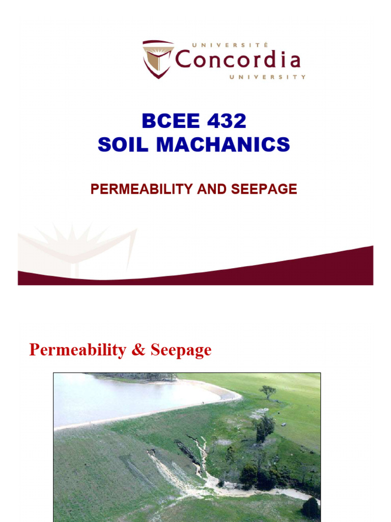 Soil Mechanics: Permeability & Seepage | PDF | Soil Mechanics | Soil Science