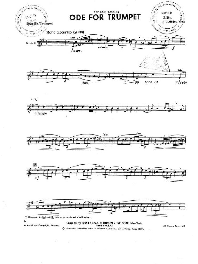 A. Reed - Ode For Trumpet | PDF