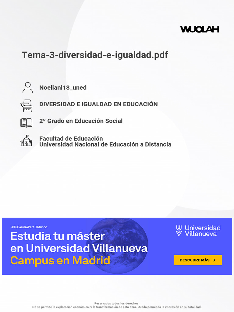 Wuolah Free Tema 3 Diversidad e Igualdad - Unlocked | PDF | Sociedad | Solidaridad