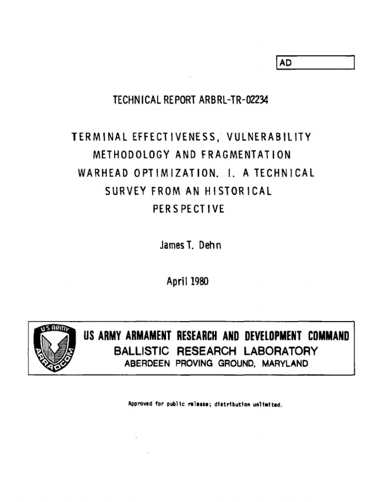 Terminal Effectiveness, Vulnerability Methodology and Fragmentation ...
