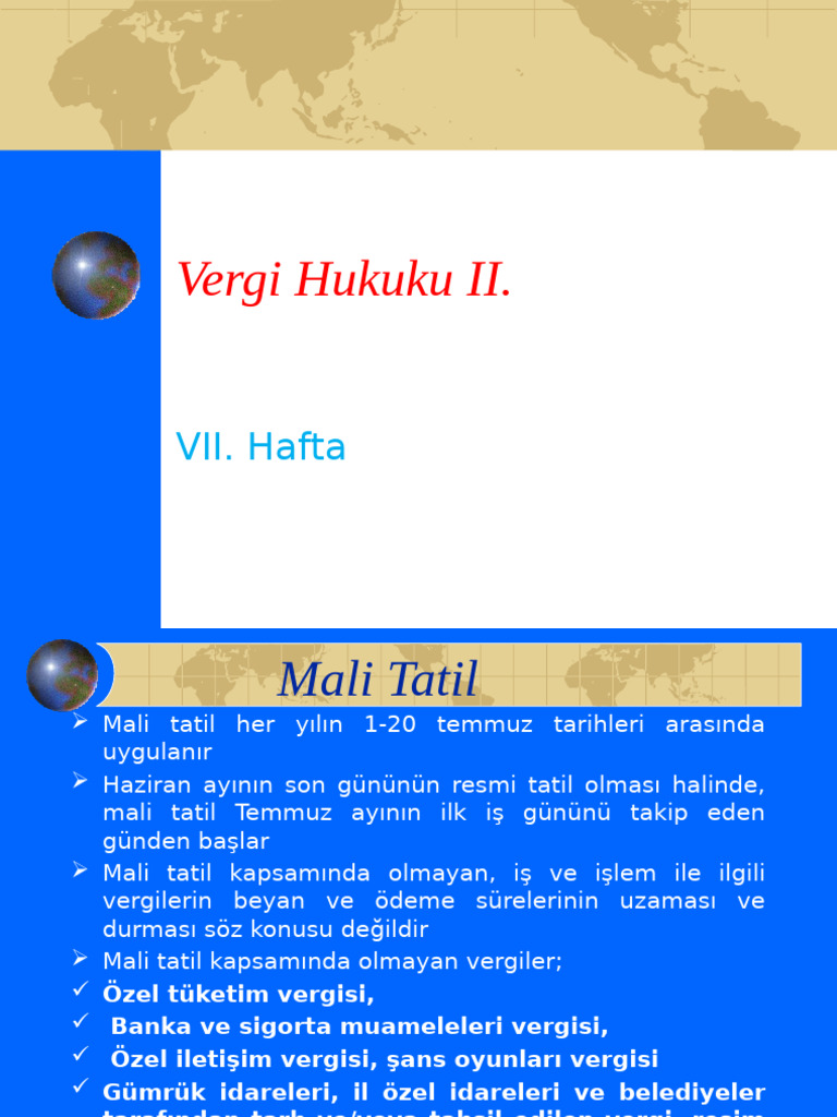 Vergi Hukuku II 7 Hafta | PDF