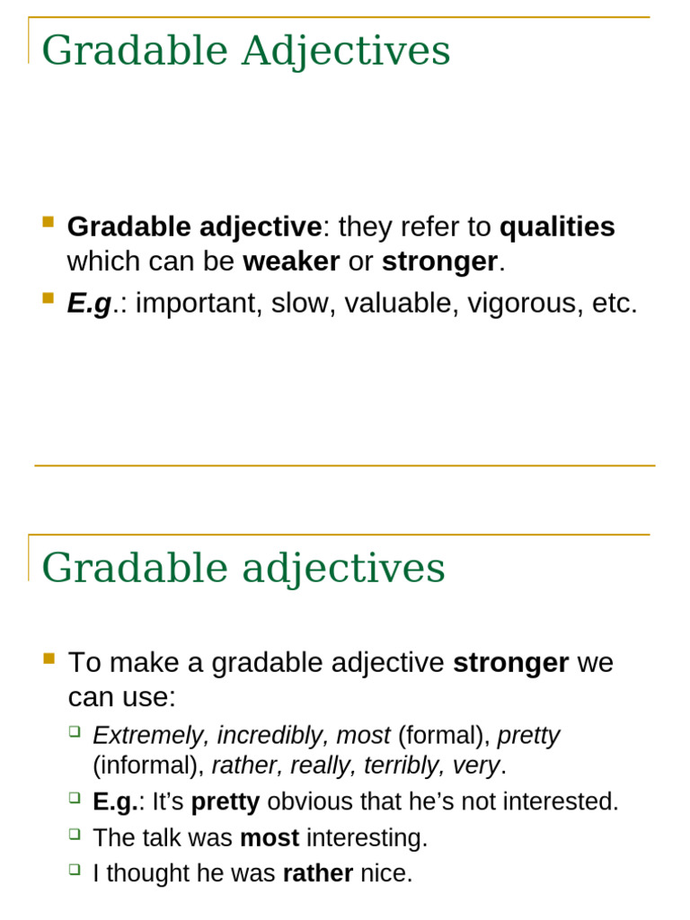Gradable - Adjectives Copia 2 | PDF