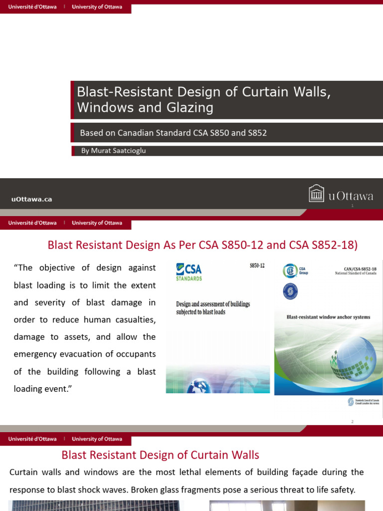 12 - Blast Resistant Curtain Walls and Windows | PDF | Window | Wall