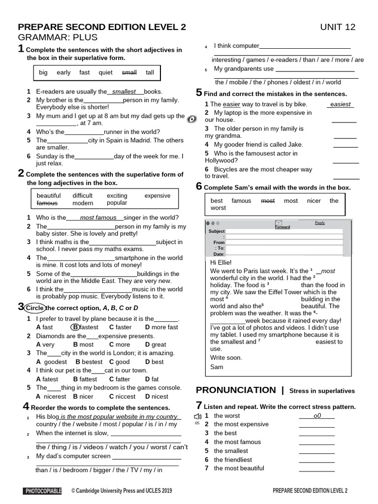 PREPARE 2 Grammar Plus Unit 12 | PDF