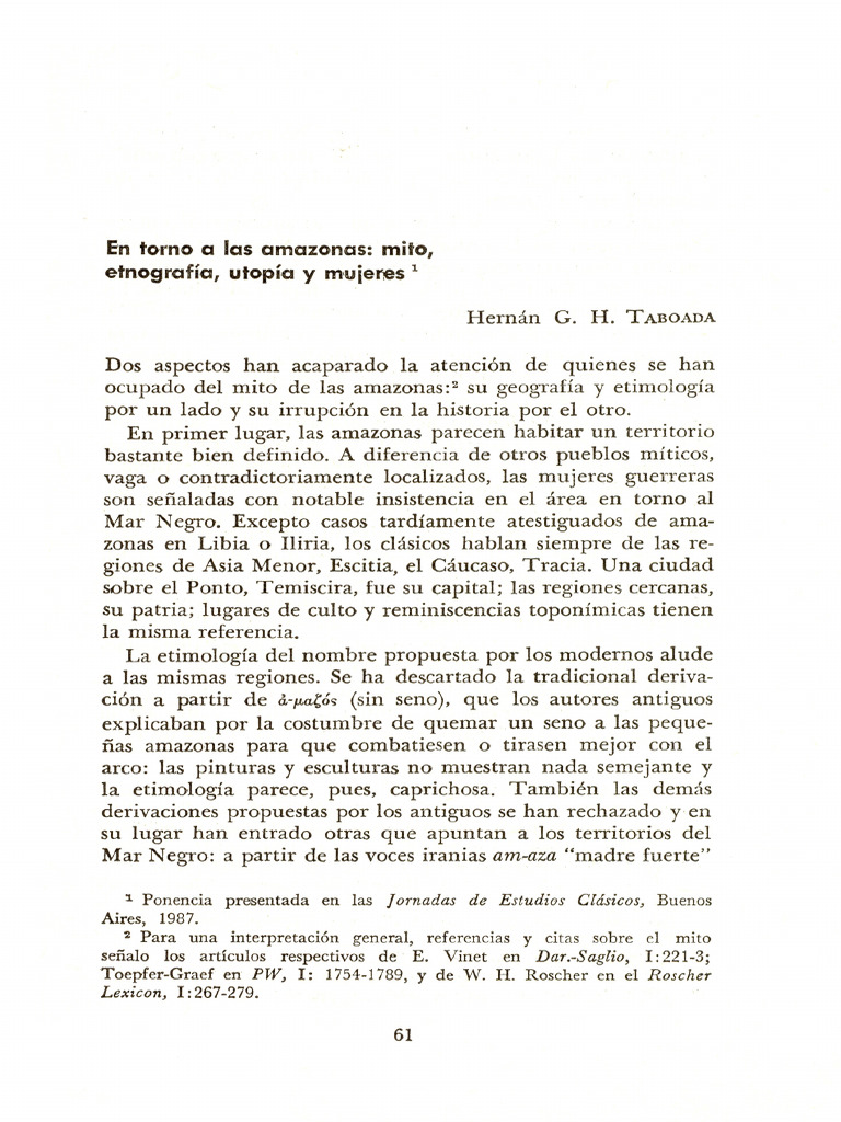 TABOADA - Mito, Etnografía, Utopía y Mujeres | PDF