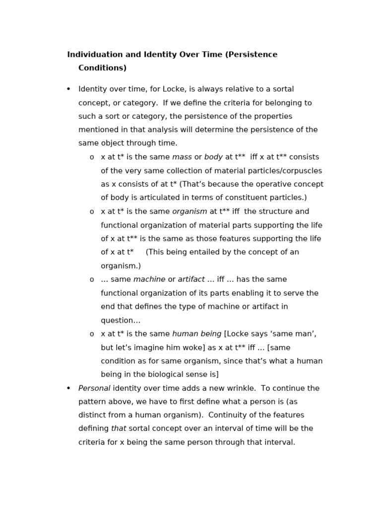 Locke's Theory of Personal Identity | PDF | Soul | Substance Theory
