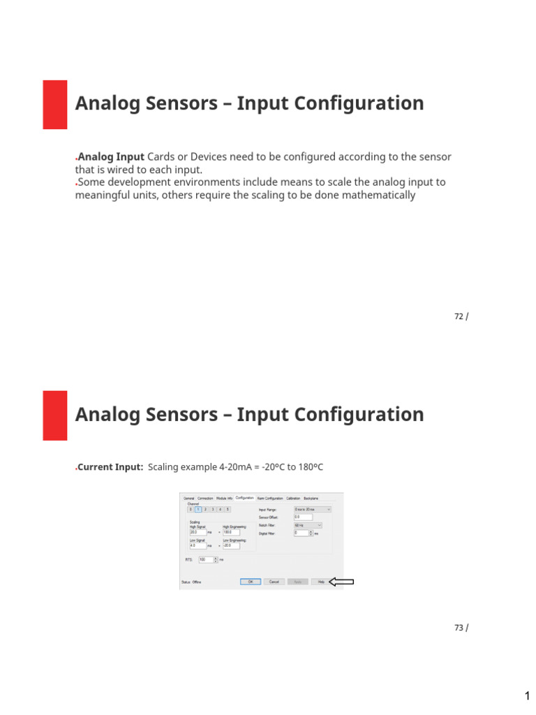 Analog Sensors Configuration Handout | PDF