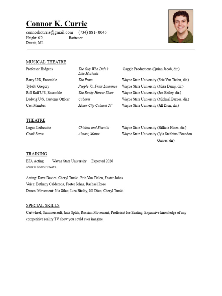Currie, Connor Resume 2025 | PDF