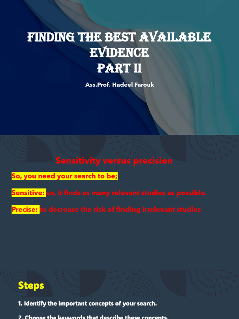 Finding The Best Available Evidence (Part II) | PDF