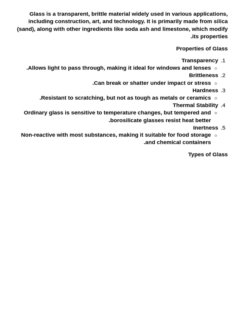 Glass Properties and Applications Guide | PDF