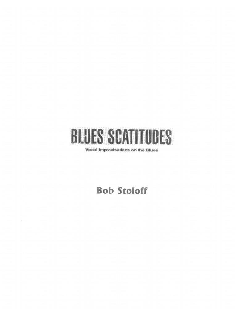 Blues Scatitudes - Bob Stoloff | PDF