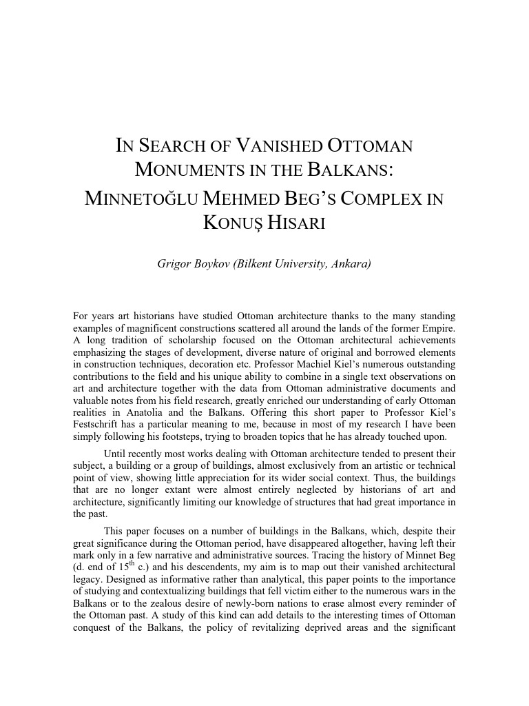 (2010) BOYKOV, G. in Search of Vanished Ottoman Monuments - The Complex ...