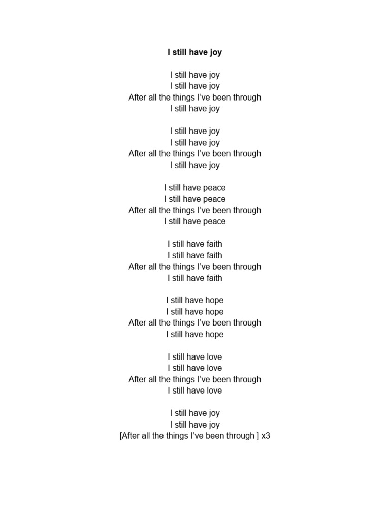 I Still Have Joy | PDF